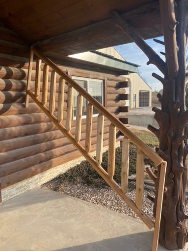 Custom Cedar Log Railings 8’ Foot Sections | eBay