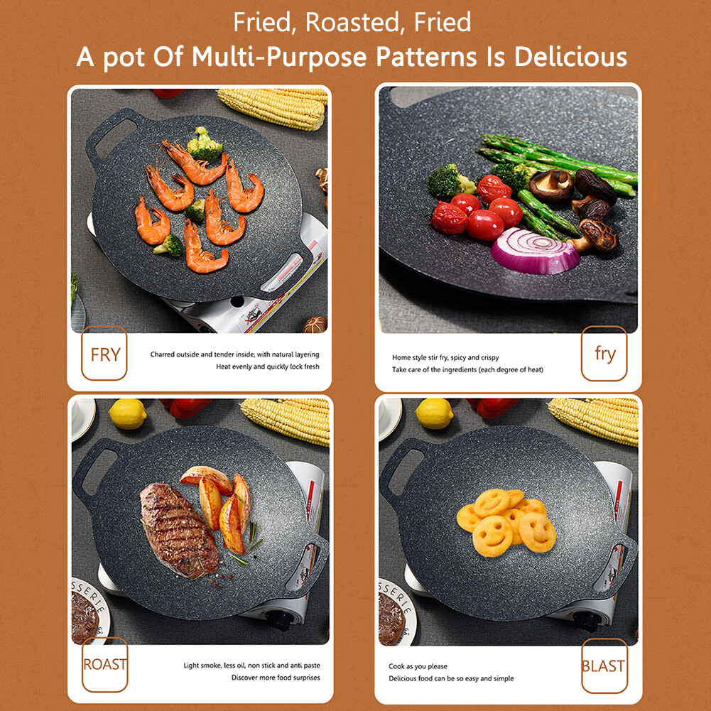Baking Frying Pan Nonstick Induction Cooker Kitchen BBQ Grill Cooking ...