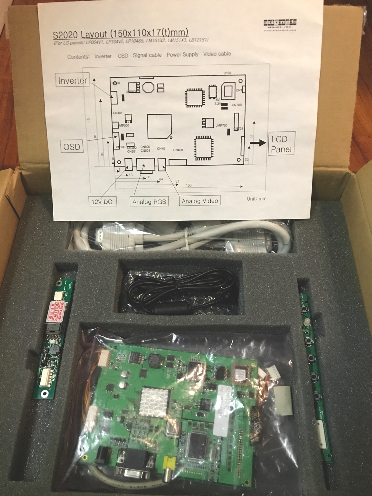 Signet S10SV5AL/M Assembly kit for LG Panels LP104S5, New Open Box | eBay
