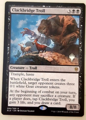 1x Clackbridge Troll Promo Mtg Magic the Gathering Throne of Eldraine ...