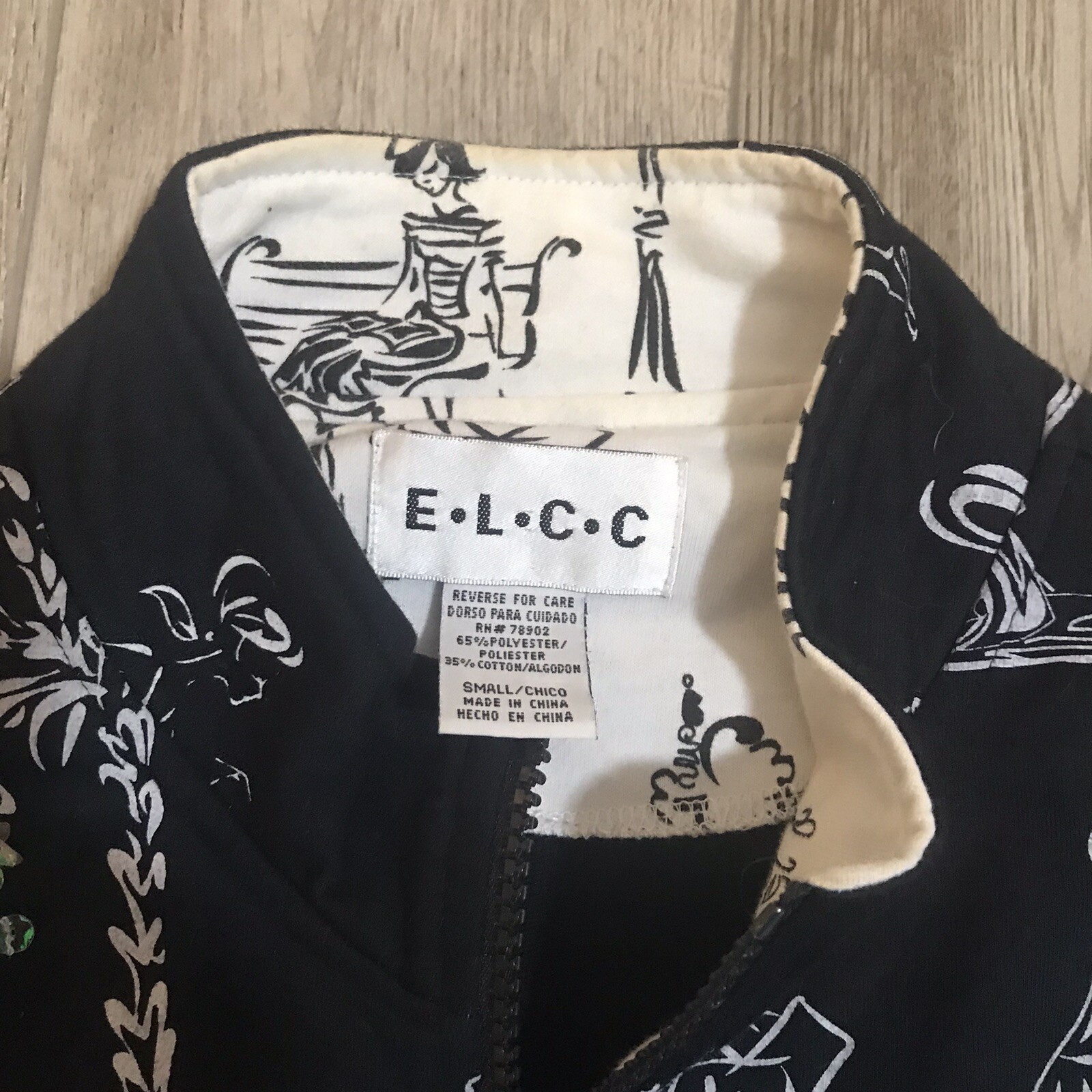 ELCC Ladies Fun Design Black Jacket Size Small | eBay