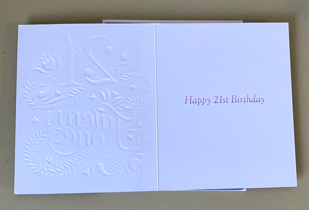 "21 Twenty One" Nordic Inspired Floral Embossed Birthday Card by Simson ...