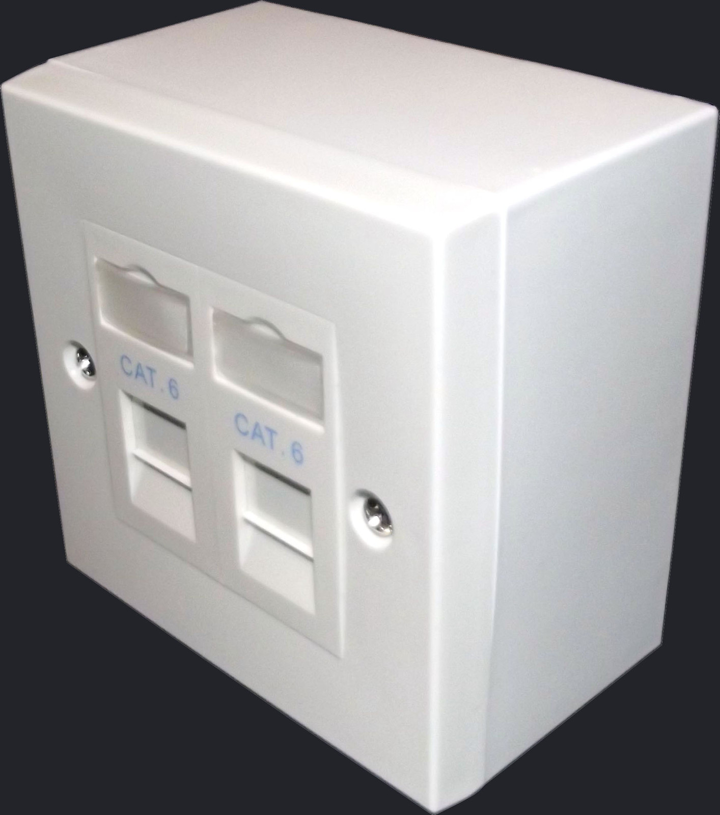 4x Cat6 RJ45 Double Face Plate & Backbox (Dual Network 2 Port / Socket ...