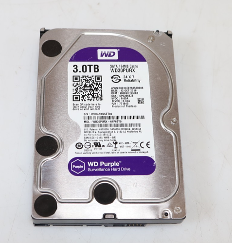 Western Digital WD30PURX-64P6ZY0 3.5" 3TB WD Purple Surveillance Hard ...