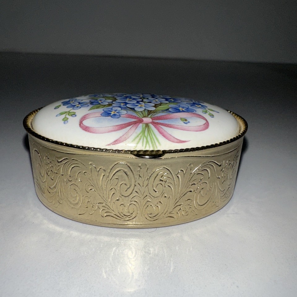 Lot of (7)Vintage Pill Boxes Trinket Boxes Floral Painted Cloisonné ...