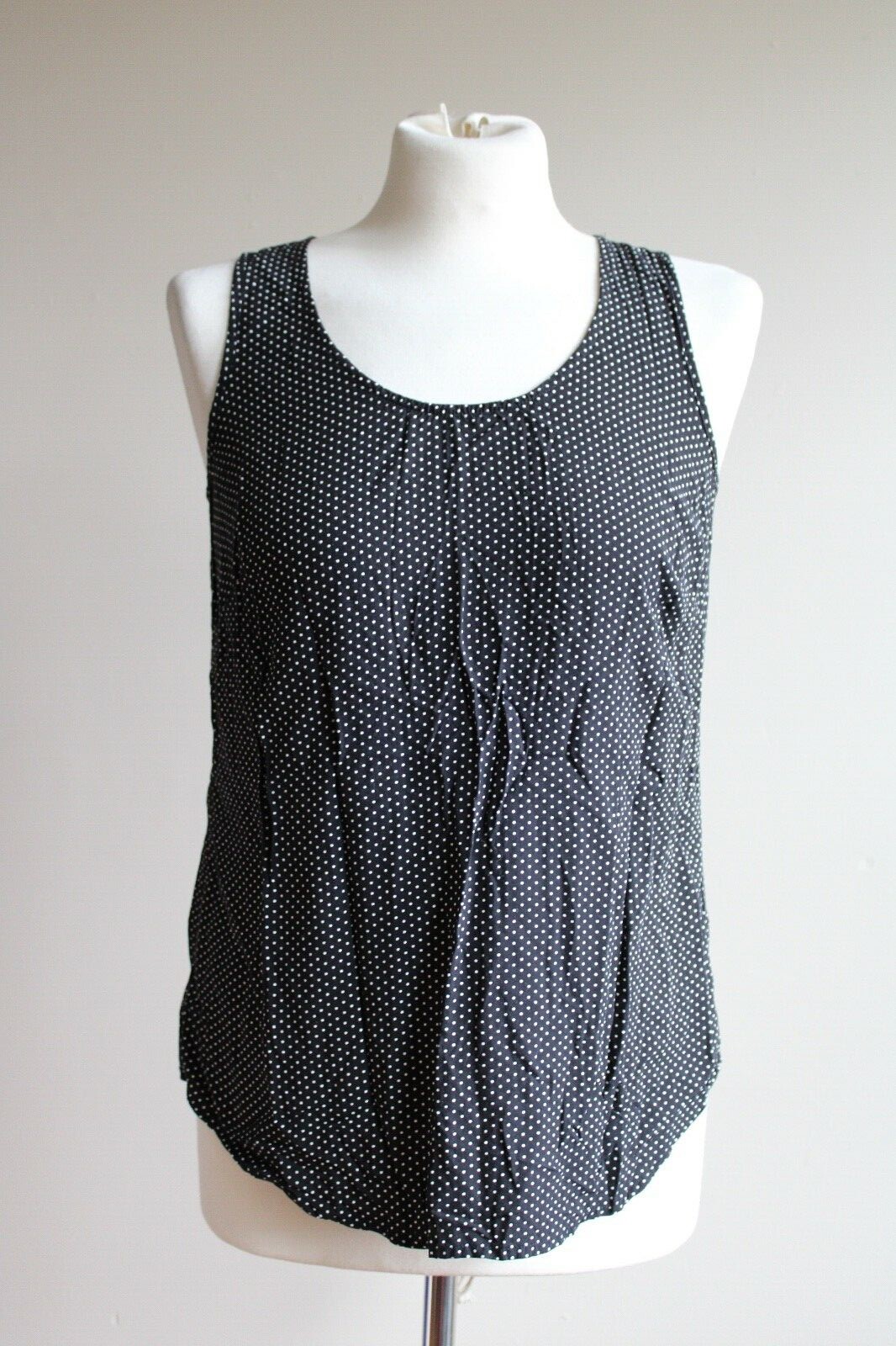 J. Jill XSP Petite Black White Mini Dot Tank Top Rayon - Gem