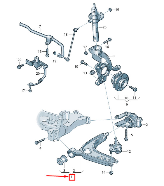 VW Volkswagen OEM 2018 Atlas Front Suspension-lower Control Arm Left ...