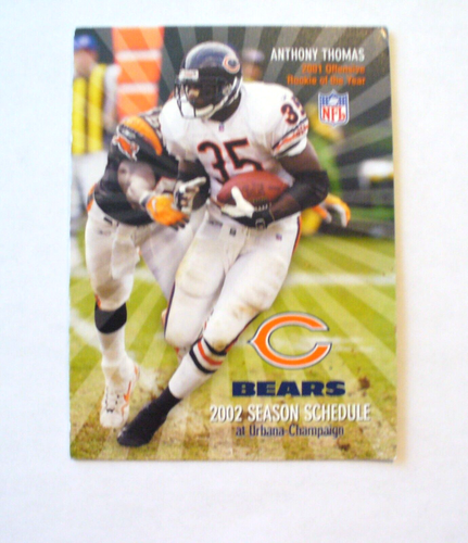 NFL - Chicago Bears "2002" Pocket Schedule (Anthony Thomas) - VINT ...