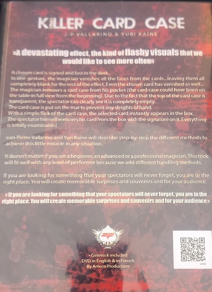 Killer Card Case (DVD and gimmick) by Arteco Production (Hard to find ...