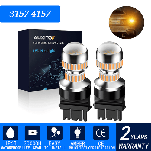 2X 3157 Amber Yellow LED Turn Signal Blinker Corner Light bulb 3156 ...