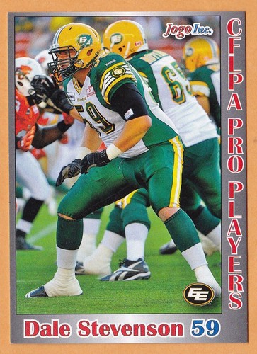 Dale Stevenson 2012 Jogo CFL Pro Player card #54 Edmonton Eskimos ...