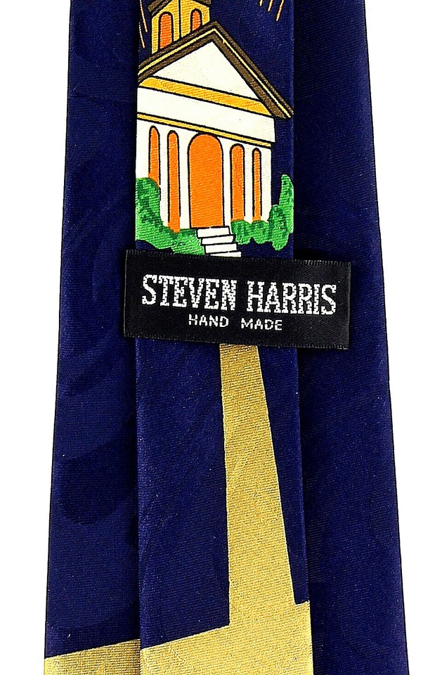 Golden Cross Church Men's Necktie Religious Worship Christian Blue Neck ...