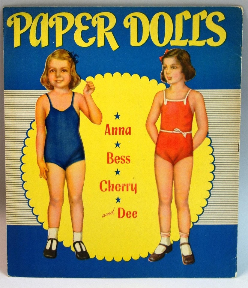 Un-Cut Paper Doll Book Anna, Gees, Cherry & Dee, Saalfield 1943 | eBay