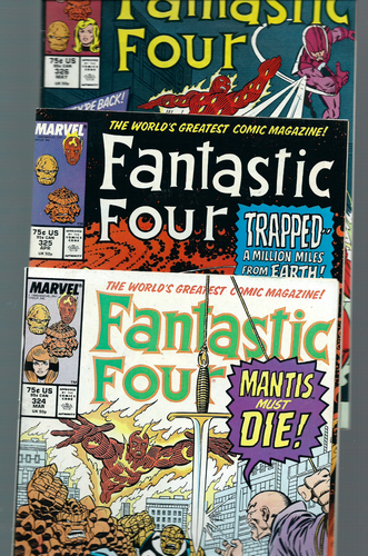 FANTASTIC FOUR LOT: #324, #325, & #326 -- MARCH - MAY 1989 -- FRIGHTFUL ...