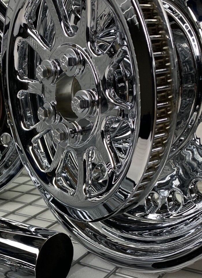 HARLEY SOFTAIL FAT BOY OEM CUSTOM CHROME REAR WHEEL 2007 ONLY FLSTF ...