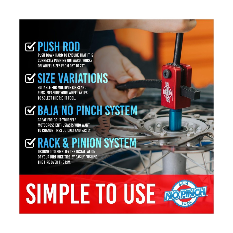 Baja No Pinch Tool Original Tire Changing Kit – Dirt Bike Tire Changing ...