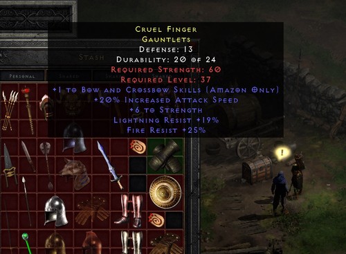 1/20 Bow N Crossbow MLD Rare Gloves / Diablo 2 Resurrected/ PC / Non ...