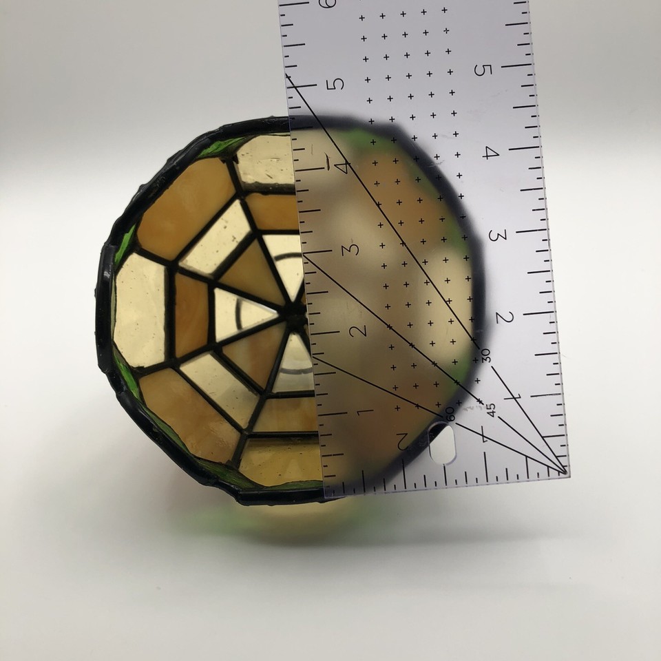 MCM Tiffany Style Stained Glass Garden Stake Topper Green Screw Heavy ...