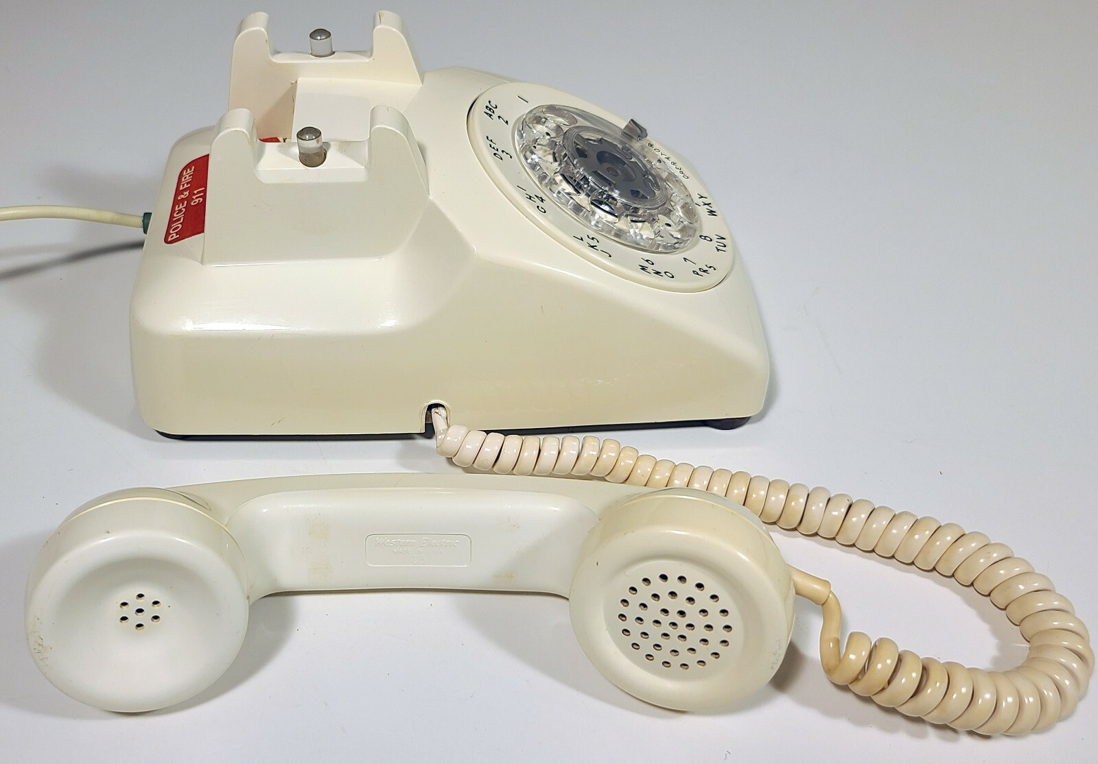 WESTERN ELECTRIC VINTAGE TELEPHONE 1968 WHITE 500 ROTARY DIAL PHONE ...