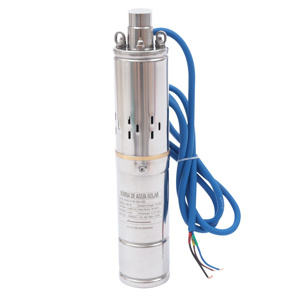 3'' DC 36V 400W Solar Submersible Water Pump, Deep Well Pump w/ MPPT ...