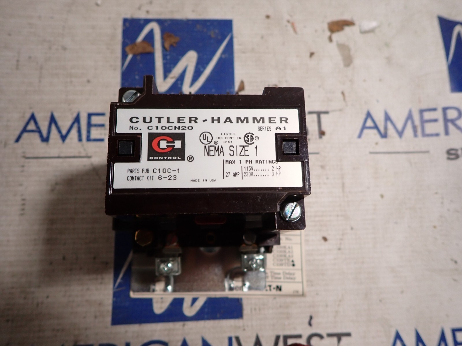 New Cutler Hammer C10CN20A Size 1 Contactor 2 Pole 120 Volt Coil 3HP ...