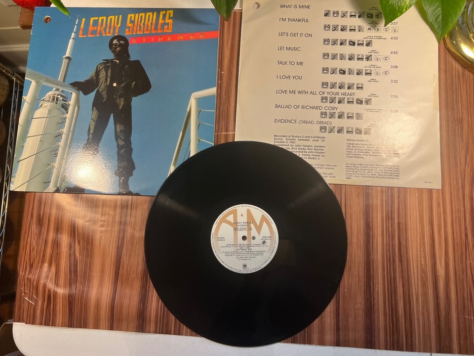 Leroy Sibbles Evidence LP Vinyl Record Reggae Pop 1982 80's A&M Records ...