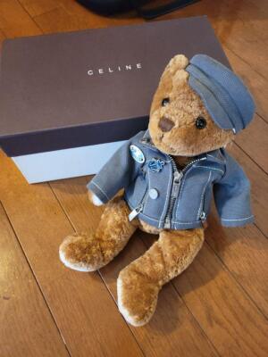 Plush Toy Celine Teddy Bear Anna Club The Leather Tag Line with Denim ...
