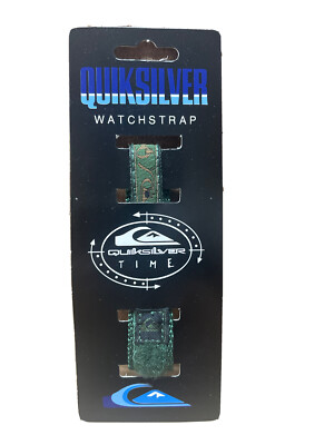 Quiksilver Time Watch-strap band Hook & Loop 18mm Lug D/Green Nylon ...