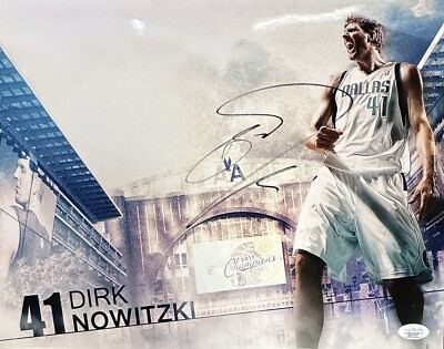 Dirk Nowitzki Autographed 11x14 Photo Dallas Mavericks HOF JSA | eBay