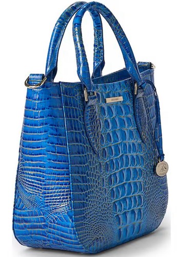 NWT BRAHMIN Small Lena satchel, Electric Indigo melbourne ombre leather ...