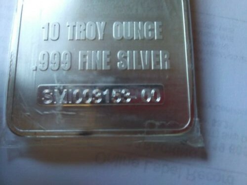 1 - 10 oz. .999 Fine Silver Bar - Certified Shipwreck Silver - SS ...