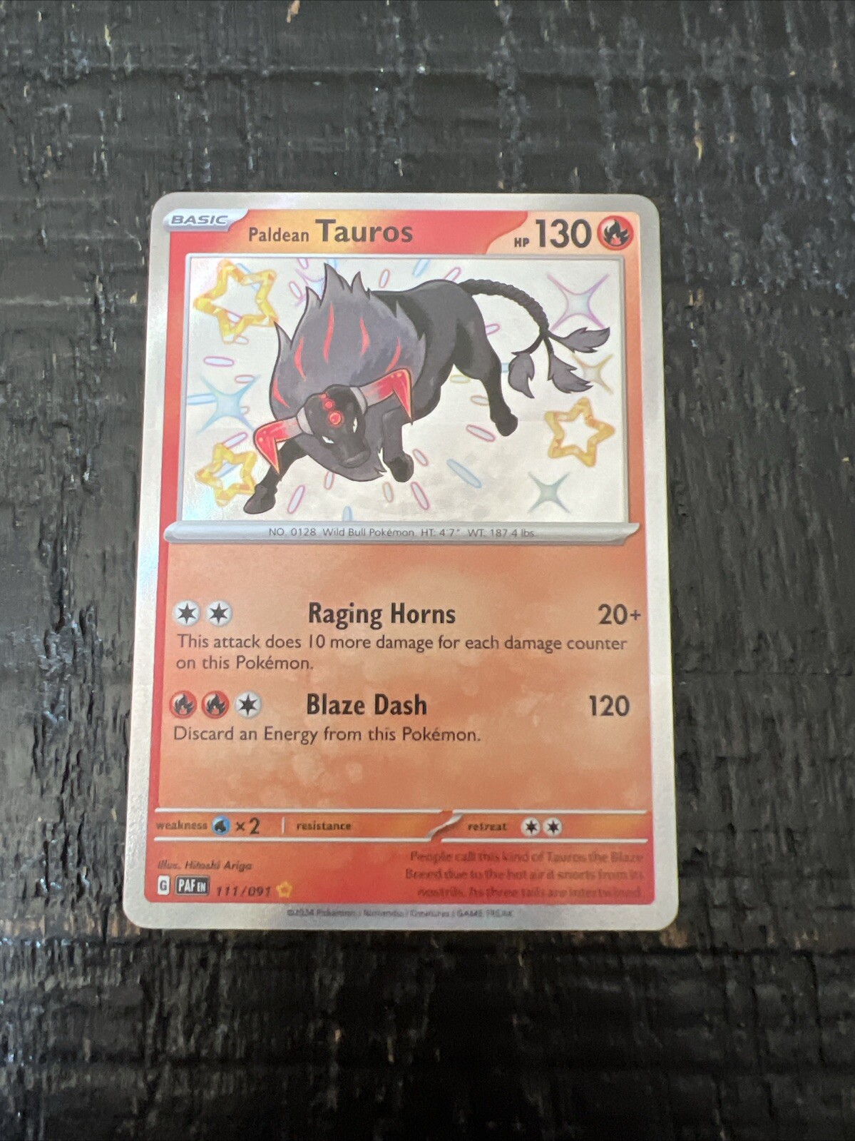 Paldean Tauros - 111/091 - Pokemon Paldean Fates Shiny Rare Card NM | eBay
