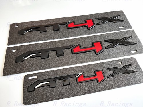 4PCS Gloss Black Red Doors Rear AT4X Sierra Emblems GMC 2023-2024 ...