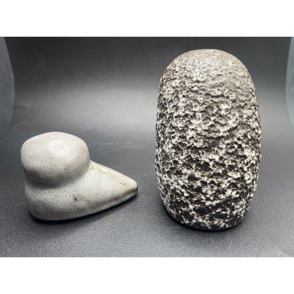 2 VTG Pigeon Forge Pottery Owls Figures Specked Textured Smooth Shelf ...