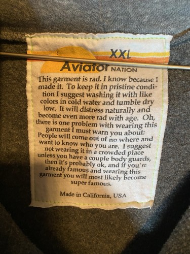 Aviator Nation Copilot Hoodie Gray Five Stripe Rainbow Full Zip Street ...