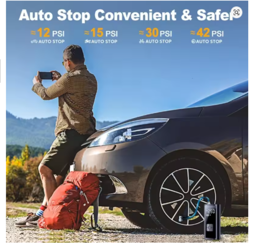 EAFC Portable Tire Inflator – Rechargeable Electric Air Pump for Car ...