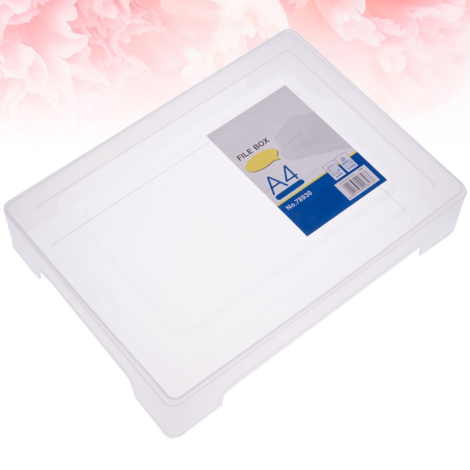 A4 File Box Transparent Plastic File Box Folder Document Organizer File Folder | eBay UK