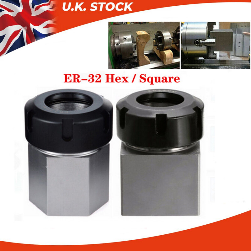 Square ER-32 & Hex ER32 Collet Block Spring Chuck Holder Lathe ...