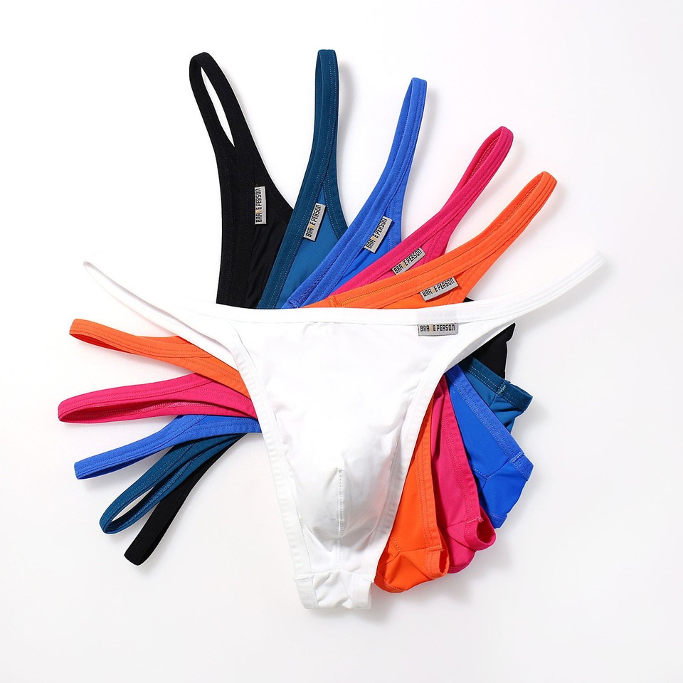 Men Briefs Sexy Low Rise Pouch Underwear Bikini Thong G-string Panties ...
