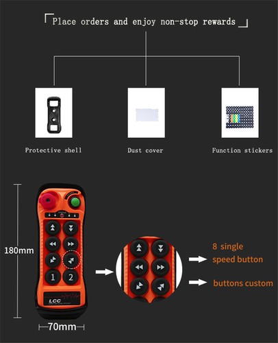 8 Button Hoist Crane Industrial Wireless Remote Control for Mine ...