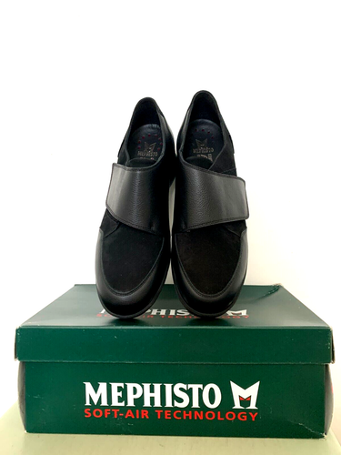NIB WOMEN FOOTWEAR/SHOES MEPHISTO "CARLY" BLACK/NUBUCK REMOVABLE INSOLE ...
