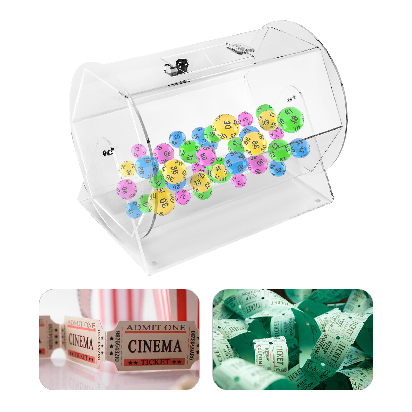 Medium Acrylic Raffle Drum Professional Raffle Ticket Spinning Drum ...