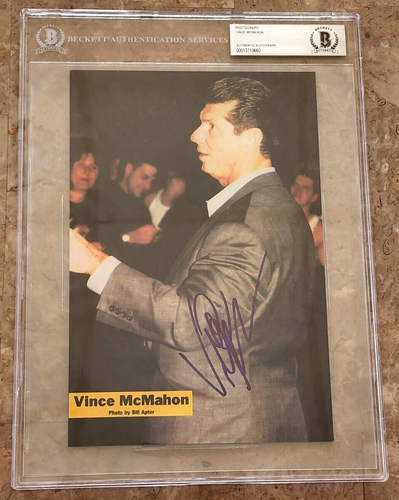 Vince McMahon SIGNED FULL SIGNATURE 8x10 Autograph Beckett Certified ...