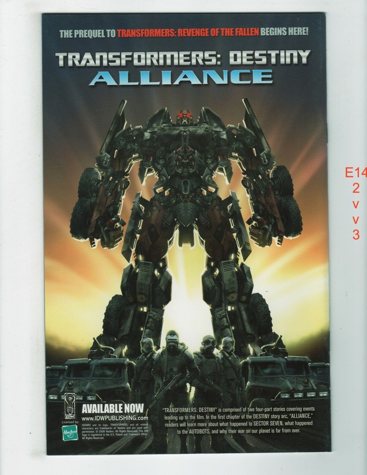 Transformers Revenge the Fallen Alliance #2 Nizzi variant VF/NM 2008 ...