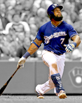 Milwaukee Brewers ERIC THAMES Glossy 8x10 Photo Spotlight Baseball ...