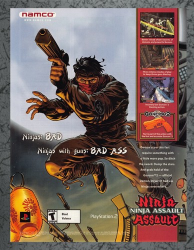Ninja Assault Namco GunCon 2 Playstation 2 PS2 Vintage 2002 Print Ad ...