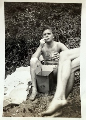 VTG 1950s Photo Handsome Man Glutinous Bad Boy Dirty Bare Feet Legs Gay ...