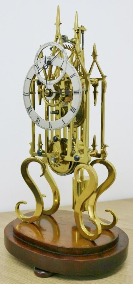 Rare Antique Sub Seconds English Single Fusee Skeleton Regulator Clock ...