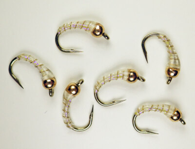 Zebra Midge Tungsten Nymphs UV White Gold - Premium Trout Fly Fishing ...