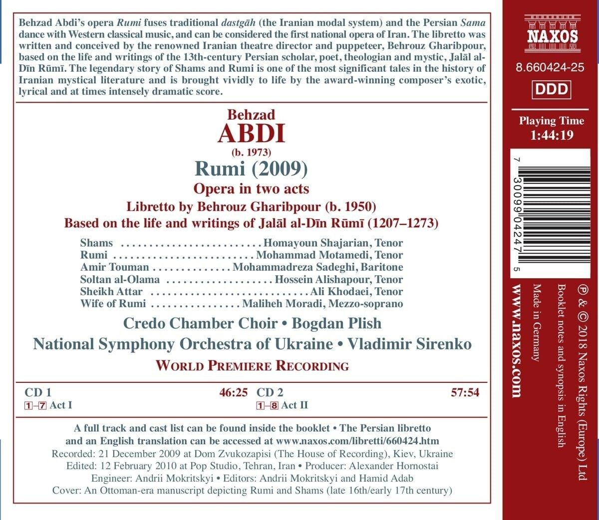 Behzad Abdi Behzad Abdi: Rumi (CD) # C3 | eBay